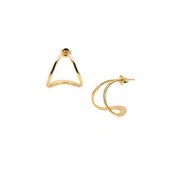 JAREDJAMIN Tabby Double Hoop Illusion Earrings - Gold