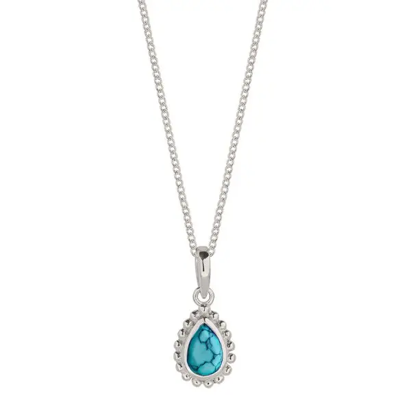CHARLOTTE'S WEB JEWELLERY Sterling Silver Turquoise Pendant Necklace - Blue/silver