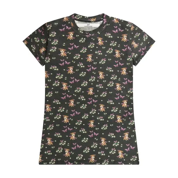 CLOUD HAVEN Signature Print Fitted T-shirt - Black