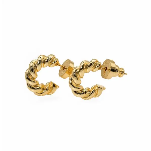 MISS CECILIA Twisted Rope Hoop Earrings - Gold