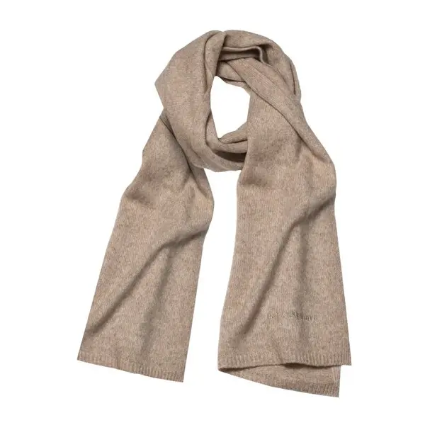 BEL CASHMERE Neutrals Big Knitted Cashmere Scarf Jaspe - Beige