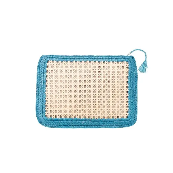 ZANATANY CONCEPTS Cannage Pouch - Blue
