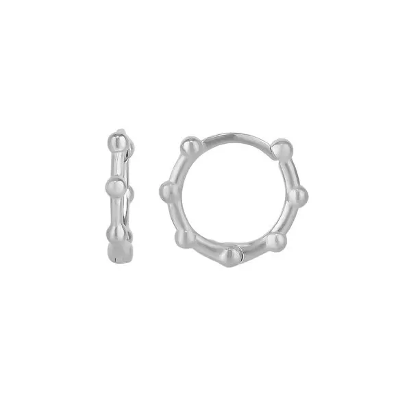 SPERO LONDON Seven Bead Hoop Earrings - Silver