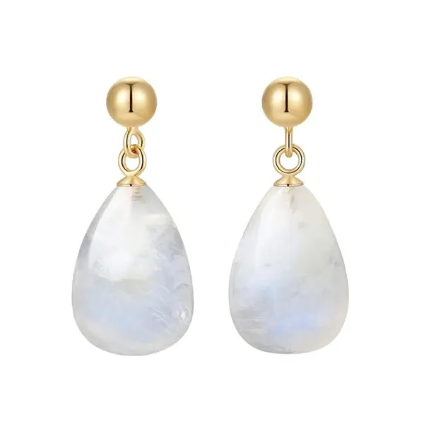 KATY FAYE Moonstone Dangle Earrings - Gold