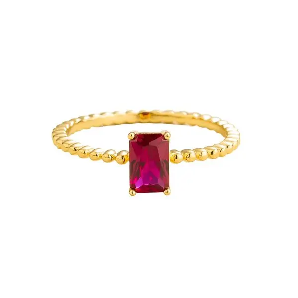 JUVETTI  Gold Vermeil Ruby Ring - Gold/red