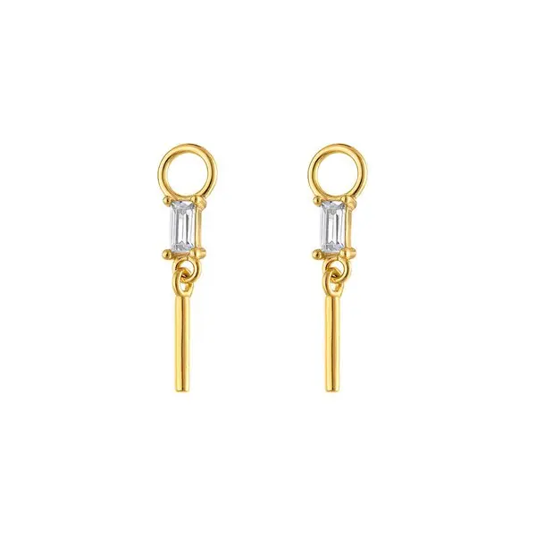 OUTOFOFFICE Pavé Bar Earring Charm - Gold