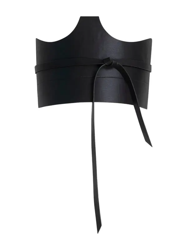 CIRCULAR PATH Cut-out Corset Belt - Black
