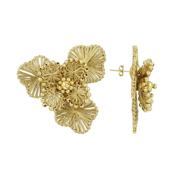 LOTT. GIOIELLI Aster Flower L Earrings - Gold