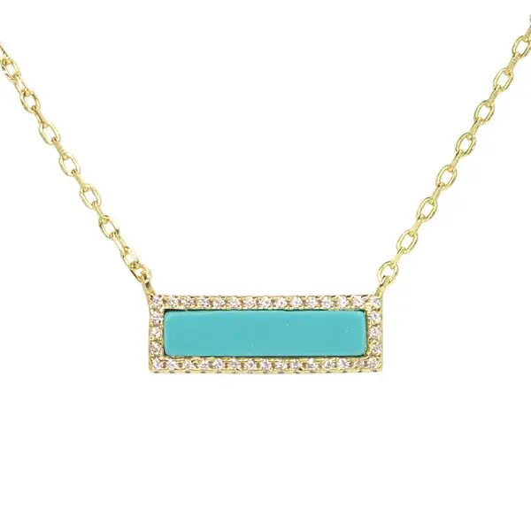 KAMARIA Reflection Turquoise Bar Necklace - Gold