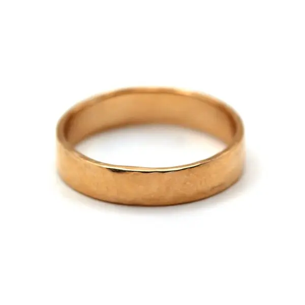 VICSTONENYC FINE JEWELRY 14k Gold Hammered Band Ring - Rose Gold