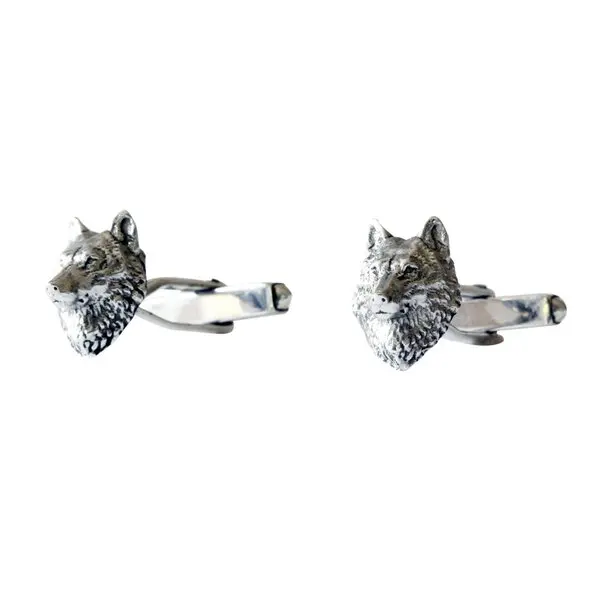 LEE RENEE Wolf Cufflinks - Silver