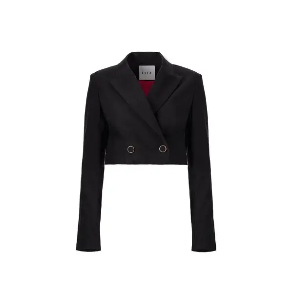 LITA COUTURE Cropped Wool Blazer