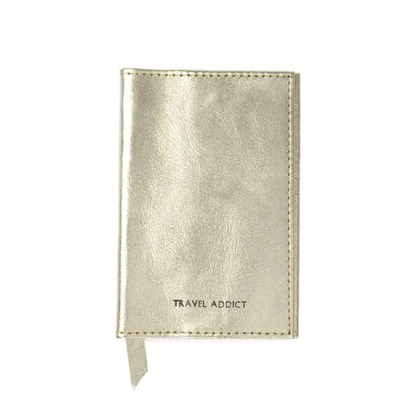 VIDA VIDA Travel Addict Leather Passport Cover - Gold