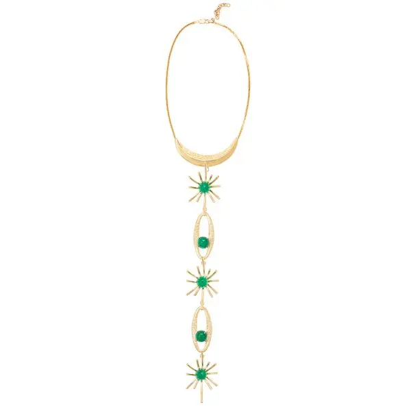 CASTLECLIFF Angelica Starburst Collar Necklace - Gold/blue