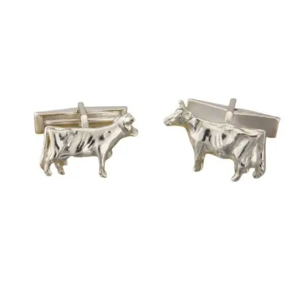 SIMON KEMP JEWELLERS Cow Cufflinks In Solid Sterling - Silver