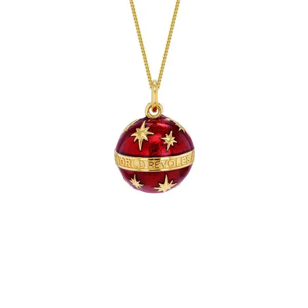 TRUE ROCKS Red & Gold Vintage Star Globe Pendant - Red/gold
