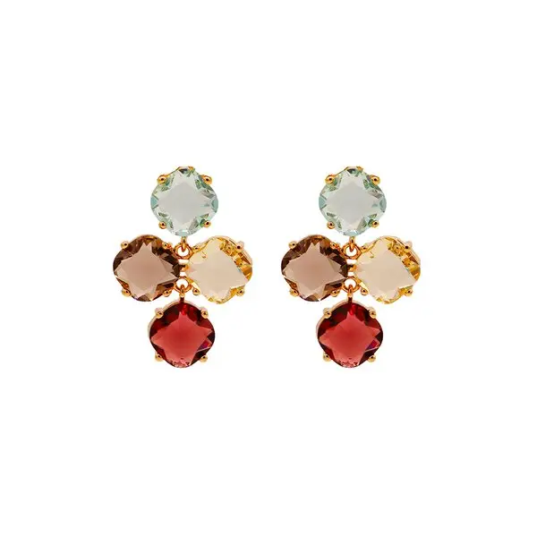MONARCH Glass Stone Drop Earrings - Gold