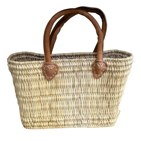 BERBER LEATHER Small Basket Tote Bag