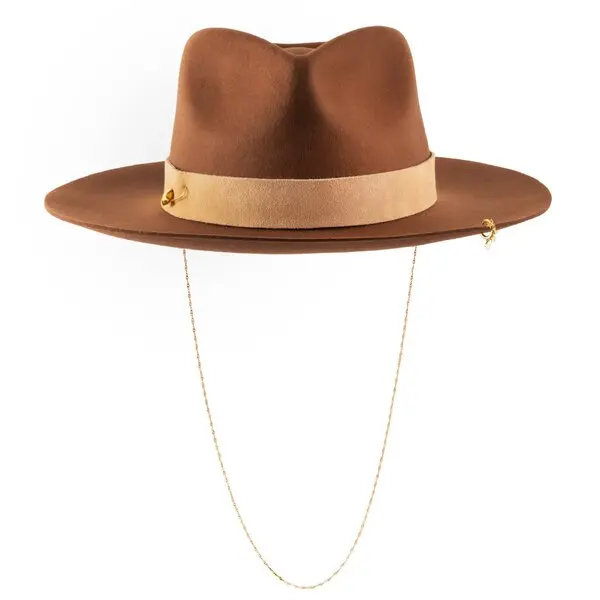 SHADED THE LABEL Hendra Wool Fedora Hat With Sterling Silver Jewellery - Brown