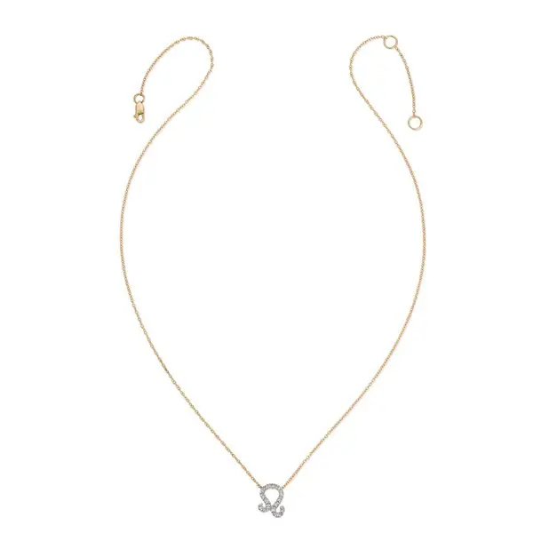 HEATHER HAWKINS Diamond Leo Zodiac 14k Necklace - Gold