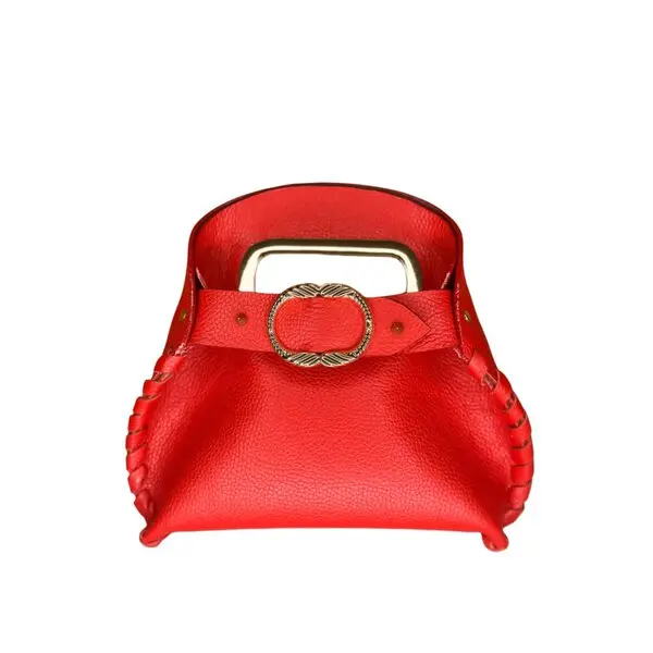 RUJ HERITAGE Mini Madeleine Bag With Jeweled Chain - Red