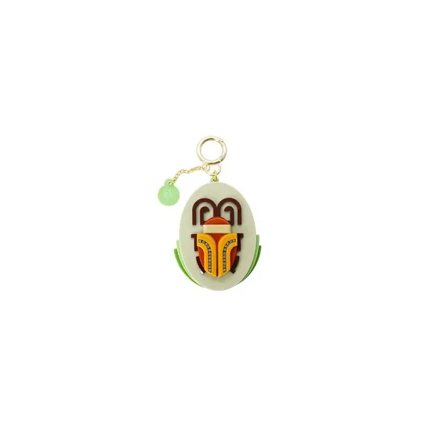 GISSA BICALHO Handmade Acrylic Mirror Scarab Bag - Green