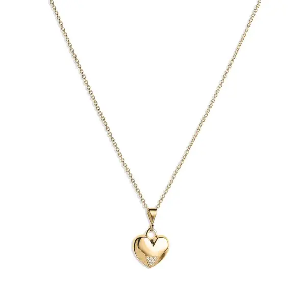 TOOLALLY Mini Art Deco Heart Pendant Vermeil - Gold