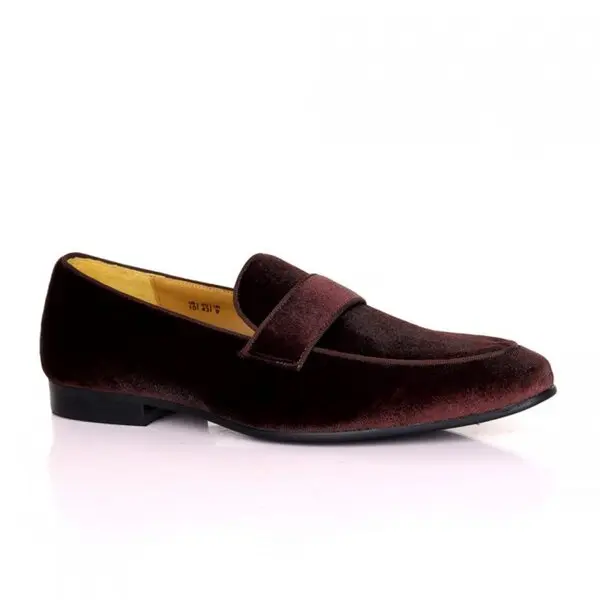 DAVID WEJ Alfred Velvet Loafers - Brown
