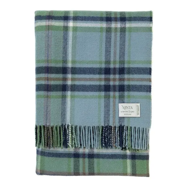ARAMINTA CAMPBELL Beech Dappled Skies Lambswool Throw - Blue