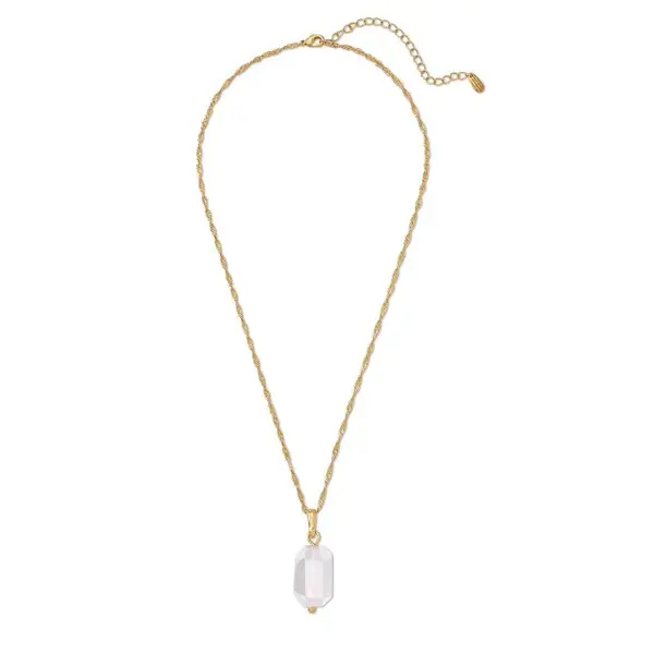 RETRO CHIC Garden Of Eden Crystal Pendant Necklace - White/gold