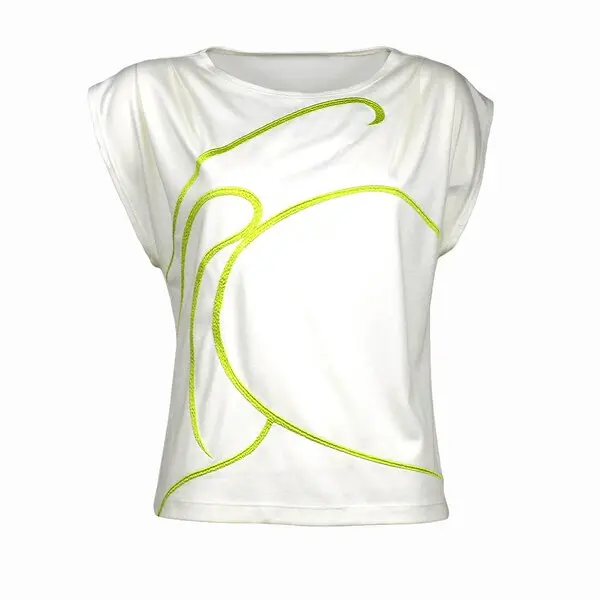 LALIPOP DESIGN Embroidered Cap-sleeve T-shirt - White