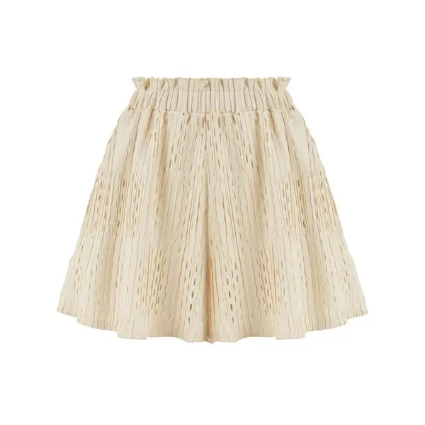 LILAMIE Tulum Loose Fit Elastic Waist Shorts - Beige