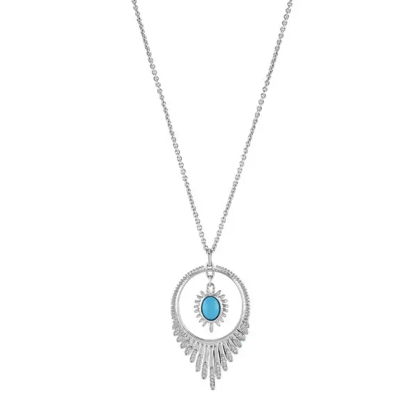 LUCY QUARTERMAINE Sterling Turquoise Pendant Necklace - Silver