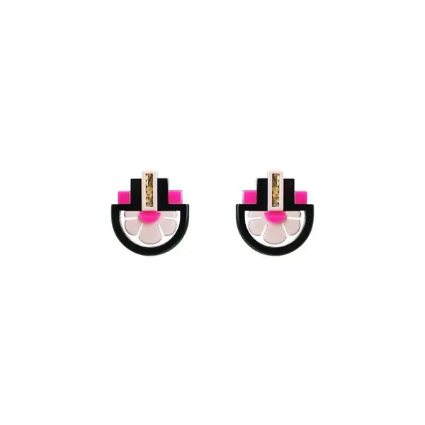 GISSA BICALHO Acrylic Handmade Earrings - Pink