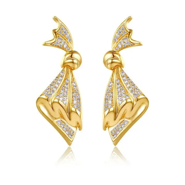 CLASSICHARMS Pavé Butterfly Drop Earrings - Gold