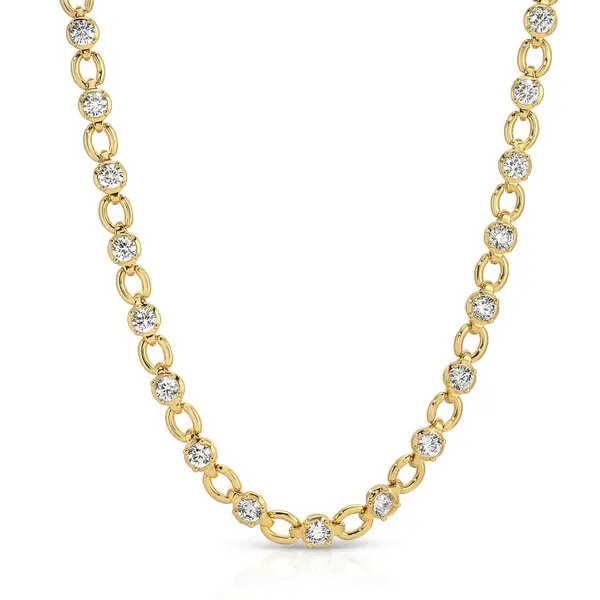 LEEADA JEWELRY Lina Tennis Necklace - White/gold