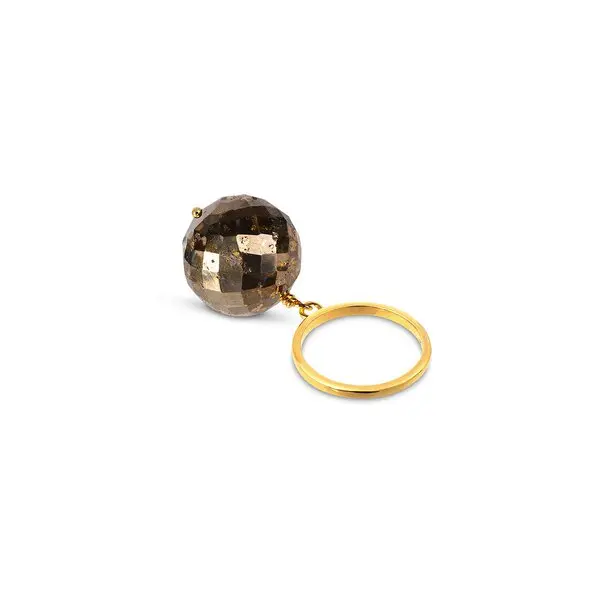 AMADEUS Bubble Pyrite Gold Ring Adjustable - Gold/brown