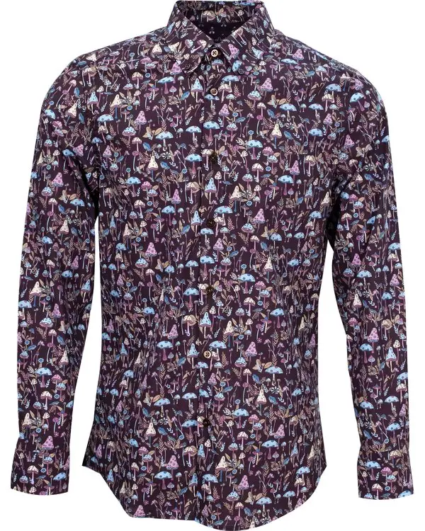 LORDS OF HARLECH Morris Shroomy Shirt Plum - Pink