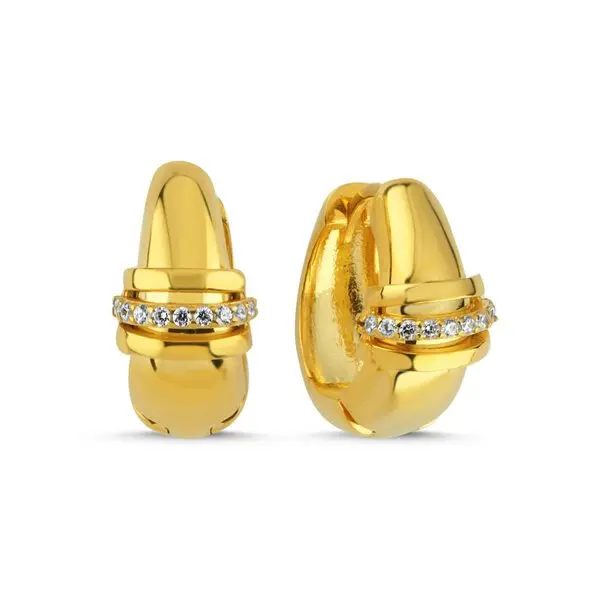 LINYA JEWELLERY Stone Mini Hoop Earrings - Gold