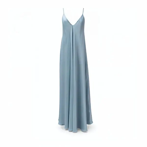 JANARA JONES Sky Mariella Satin Maxi Dress - Blue