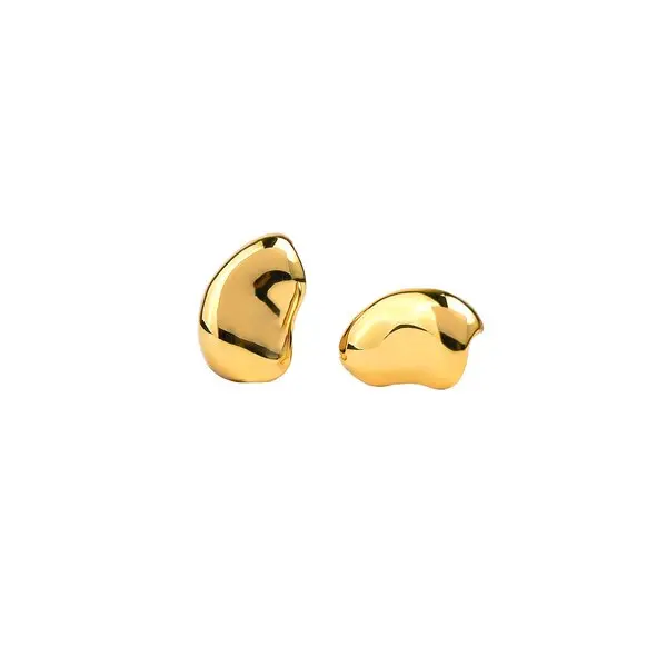 ZYNNIA COLLECTIVE Mini Bean Stud Earrings - Gold