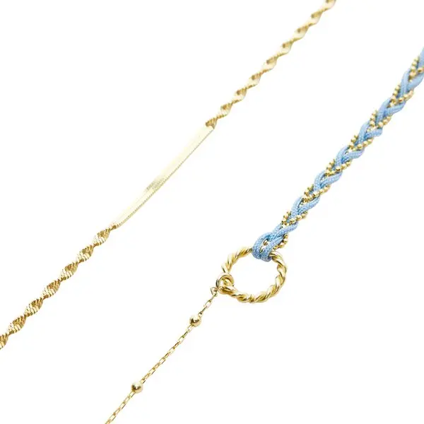 SPERO LONDON Braided Sterling Silver Bracelet Set - Blue