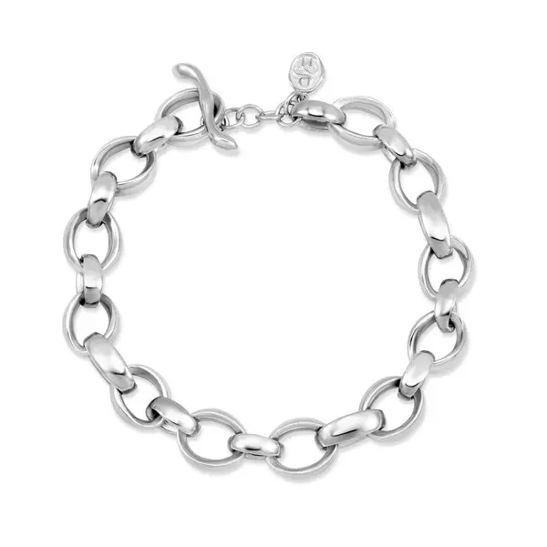 DOWER & HALL Chunky Oval Link Nomad Bracelet In Sterling - Silver