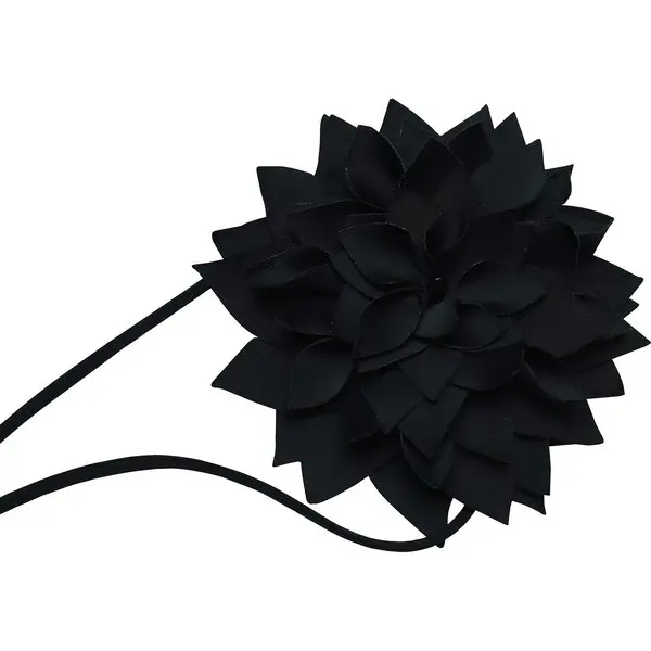 2KSTYLE Astra Hand-crafted Satin Flower Choker - Black