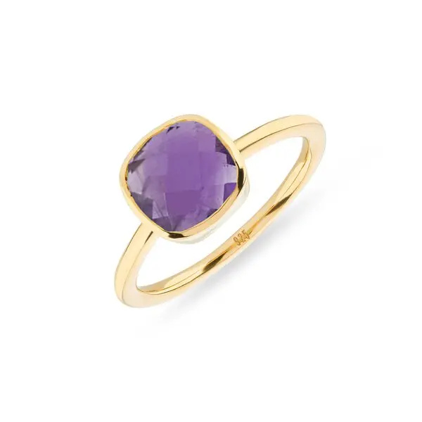 AUREE JEWELLERY Mondello Amethyst Vermeil Ring - Purple