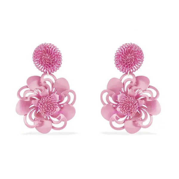 Pat’s Jewelry Pompom Flower Clip-on Earrings - Pink