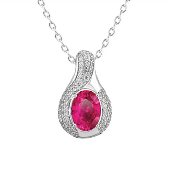 Arte Madrid Sierra Pavé Amulet Necklace - Pink