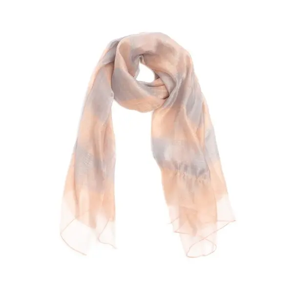 Saachi Silk Wool Shimmering Striped Puff Scarf - Pink
