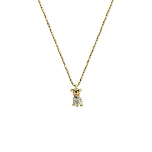 CLOUD HAVEN Smiling Pittie Pendant Necklace - Gold