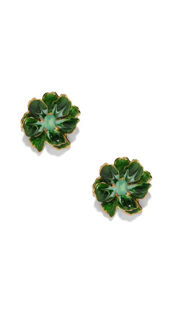 THE PINK REEF Spruce Jewel Box Stud Earrings - Green